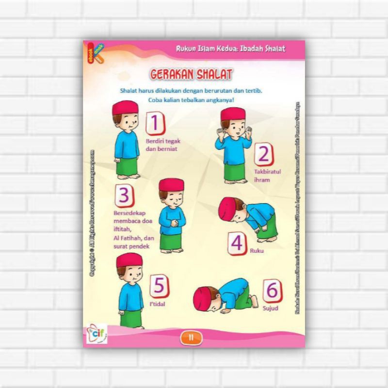 Jual poster hiasan dinding gerakan shalat. | Shopee Indonesia