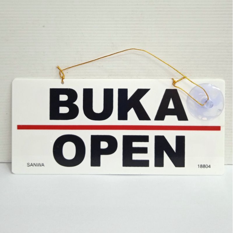 Jual sign akrilik buka tutup/sign open closed/sign board sansan wawa ...