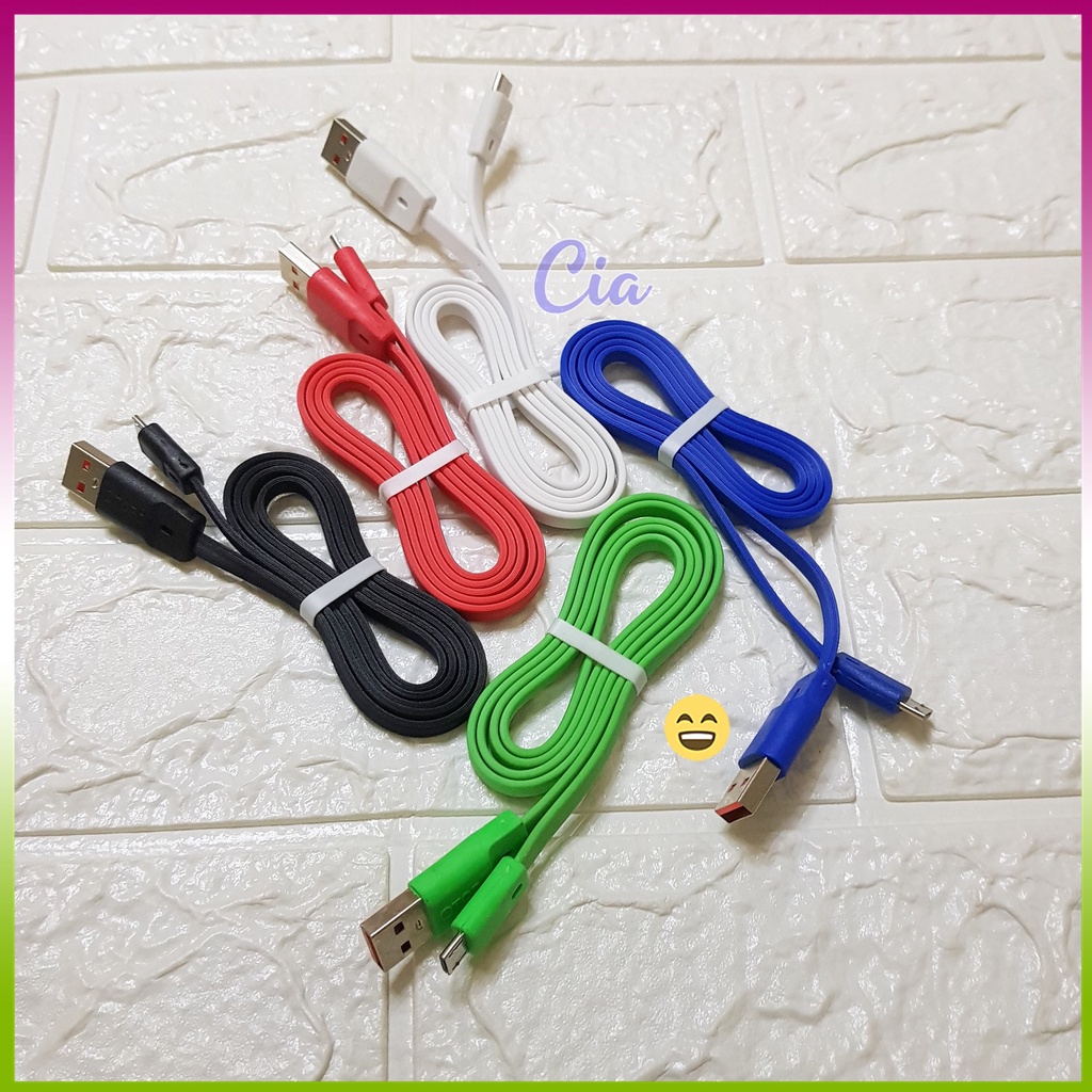 Jual Kabel Data Android Micro Usb Hitam Biru Merah Hijau Putih | Shopee ...