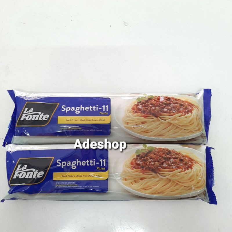 Jual mie pasta spageti 11 la fonte 450 gr spagetty | Shopee Indonesia