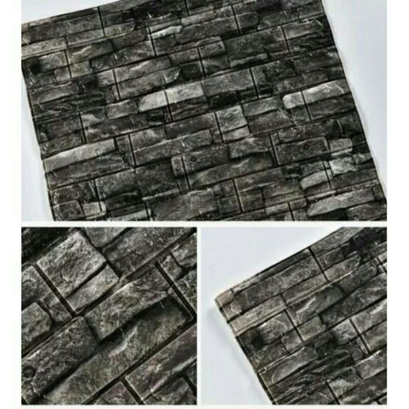 Jual Walpaper Wallpaper Foam 3D Batu Alam Size 77cm x 70cm | Shopee ...