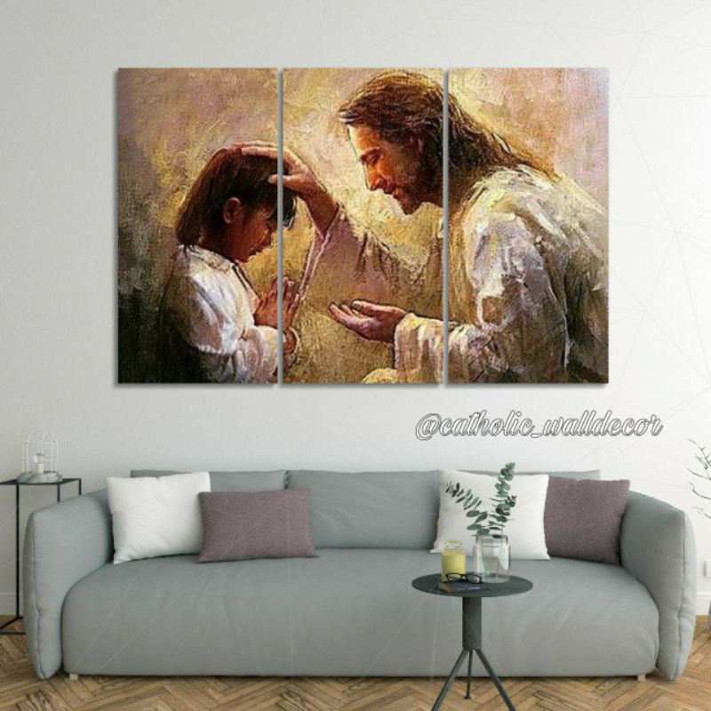 Jual Hiasan dinding Rohani Kristen Katolik Tuhan Yesus memberkati anak ...