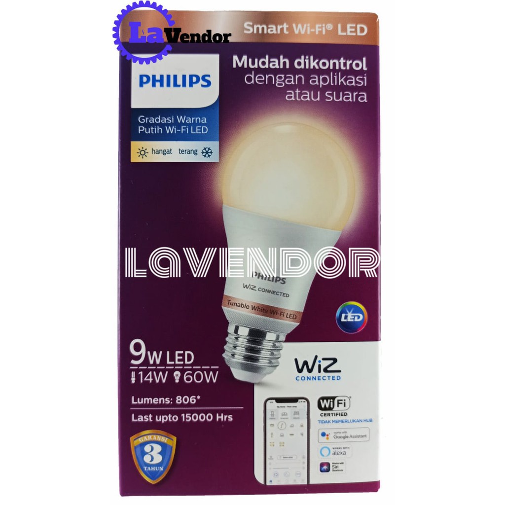 Jual Lampu Philips SMART WIFI LED 9W Tunable White Wi FI WATT SMARTLAMP ...