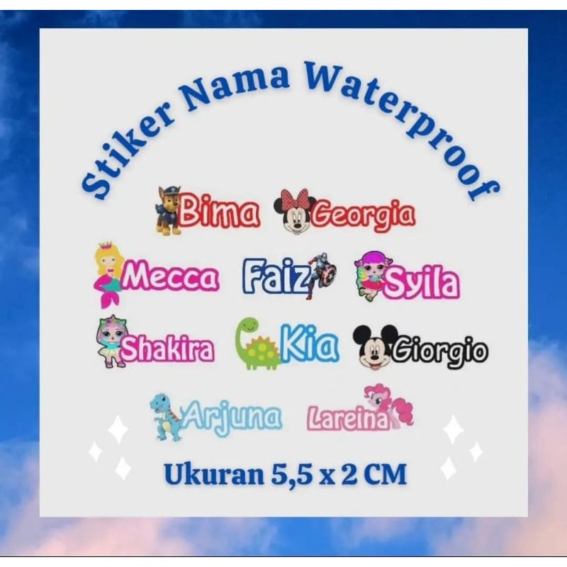 Jual Stiker Label Nama Waterproof 5,5 x 2 CM | Shopee Indonesia