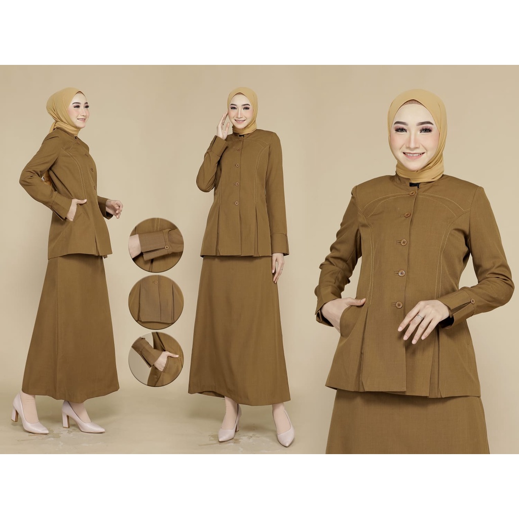 Jual seragam Dinas Wanita Pemda Tua Set Rok A Blazer Pemda Tua Stelan ...