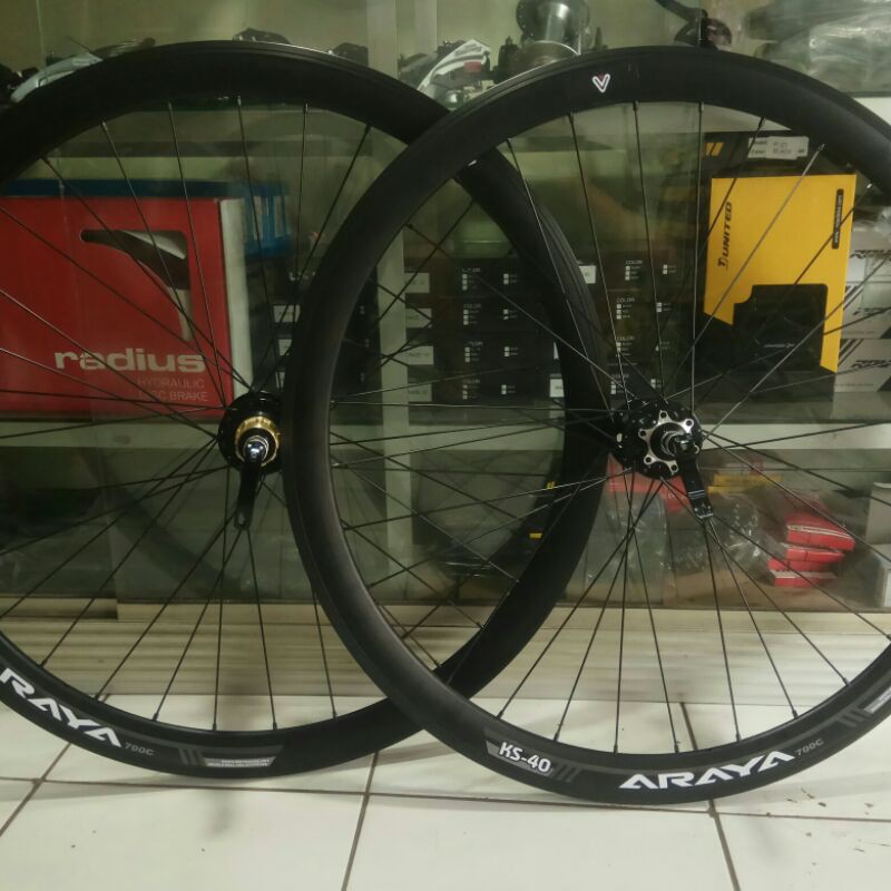 Jual WHEEL SET 700C ARAYA KS-40 HUB RAZE JANGKRIK DISK BRAKE WHEEL SET ...