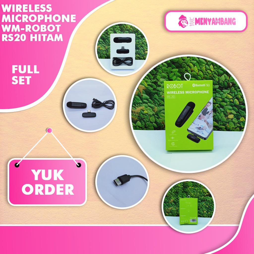 Jual 42187 | WM-Robot RS20 Hitam | ROBOT Microphone Wireless RS20 ...