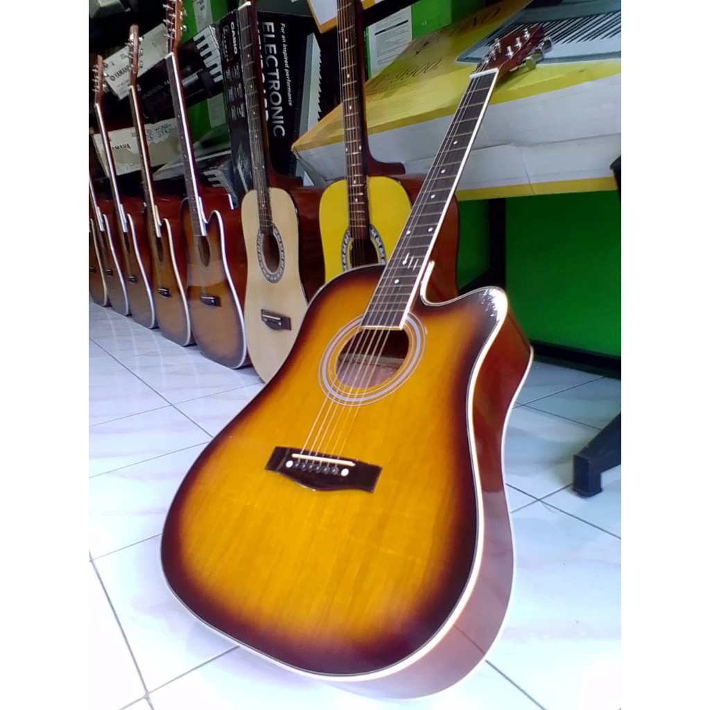 Jual gitar akustik jumbo tanam besi string | Shopee Indonesia