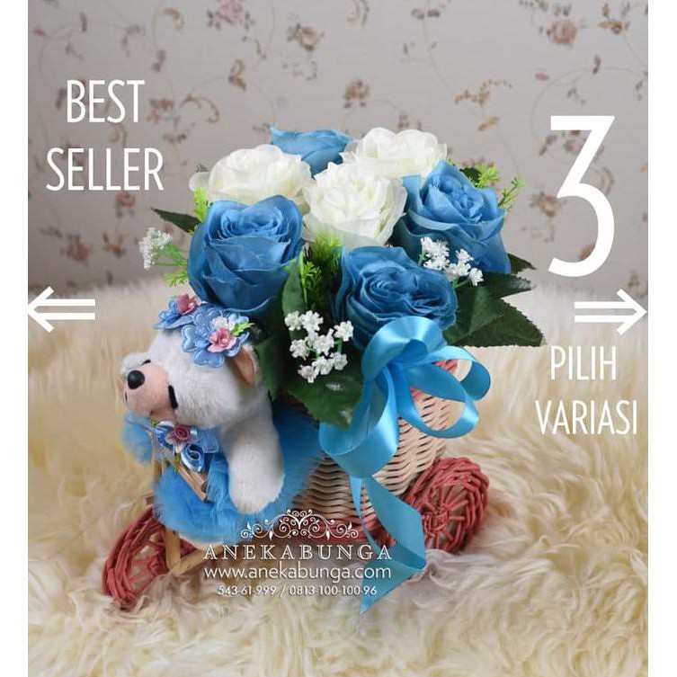 Jual Plokiju- Bunga Mawar Plastik Kereta Teddy Bear Fresh Rose Flower ...