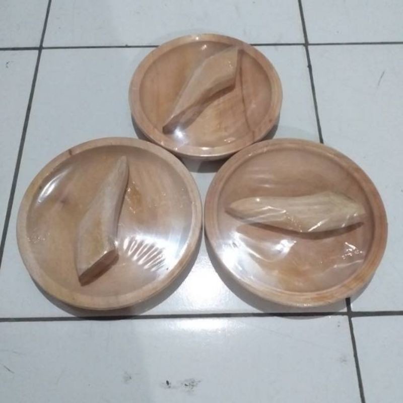 Jual Hot Item COBEK KAYU + ULEKAN KAYU+ COET KAYU UKURAN 18CM | Shopee ...