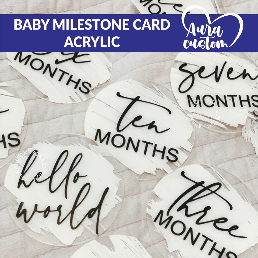 Jual BABY MILESTONE CARD ACRYLIC + BACKGROUND PAINT PREMIUM MILESTONE ...