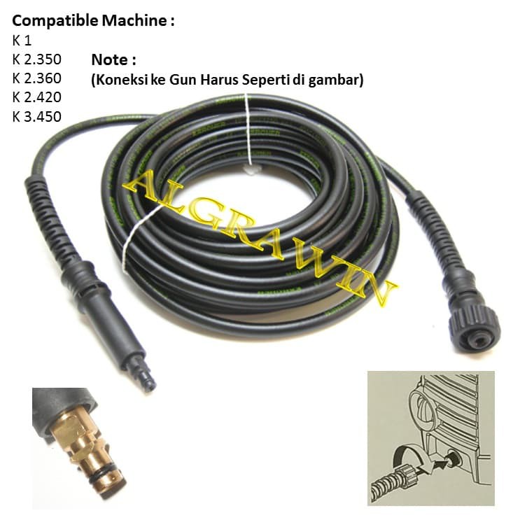 Jual Karcher High Pressure Hose 10meter 120bar for K1 / K 1dan K2 ...