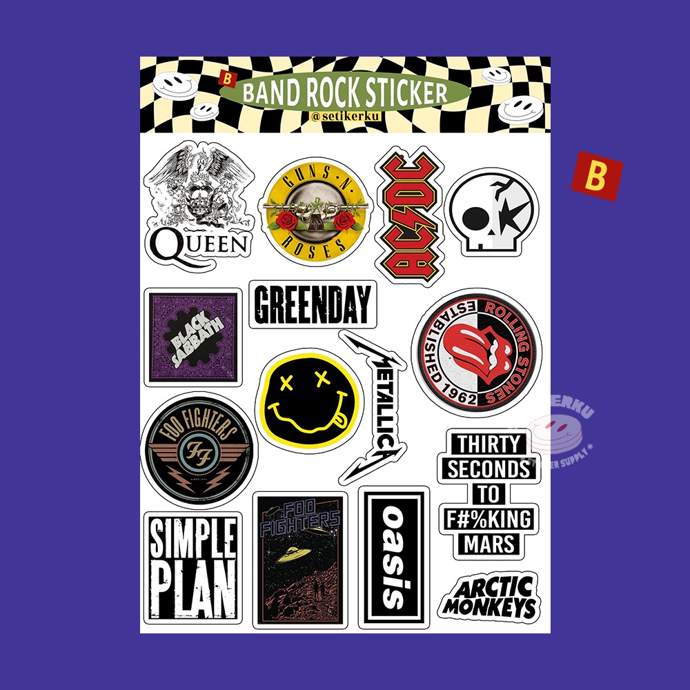 Jual Band Rock Sticker Pack A6 (15pcs) | Shopee Indonesia
