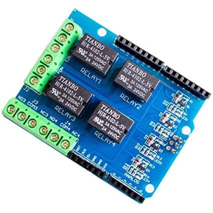 Jual Relay Shield 5V 4 Channel for Arduino Uno Mega Expansion Board v1 ...
