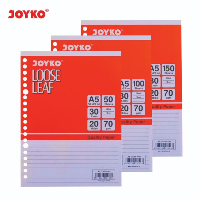 Jual JOYKO LOOSE LEAF LINE A5 / KERTAS FILE BINDER 7020 50 LEMBAR | Shopee Indonesia