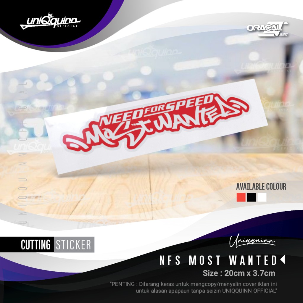 Jual UQ Cutting Stiker Need for Speed Most Wanted | Sticker NFS ...