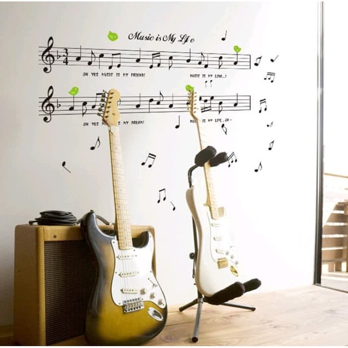 Jual Wall Sticker / Stiker Dekorasi Untuk Dinding (Kaca) : Notasi Musik ...