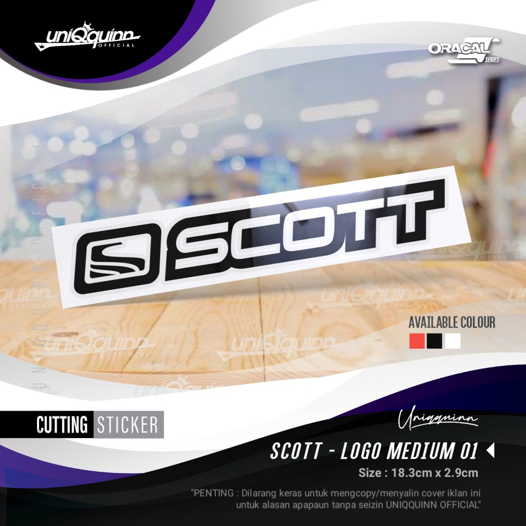 Jual UQ Cutting Sticker Sepeda Scott 01 Logo Medium | Stiker sepeda ...