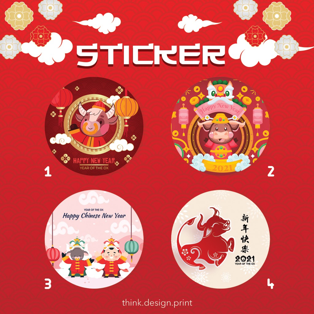 Jual Sticker Imlek Sticker Chinese New Year Custom Sticker | Shopee ...