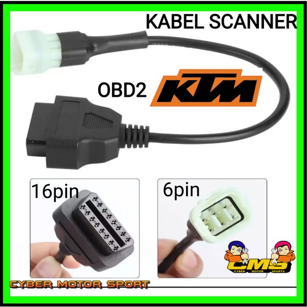 Jual Kabel scanner motor KTM obd2 ke 6 pin. konektor scanner motor ktm ...