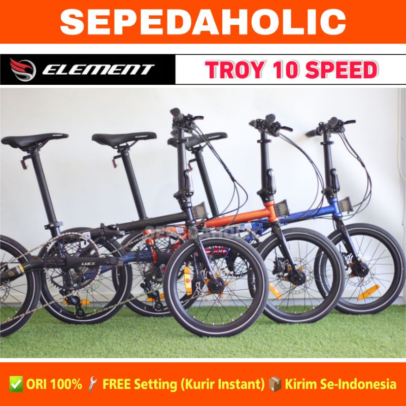 Jual Sepeda Lipat ELEMENT TROY 10 SPEED 16 Inch Chromoly Garansi Resmi ...