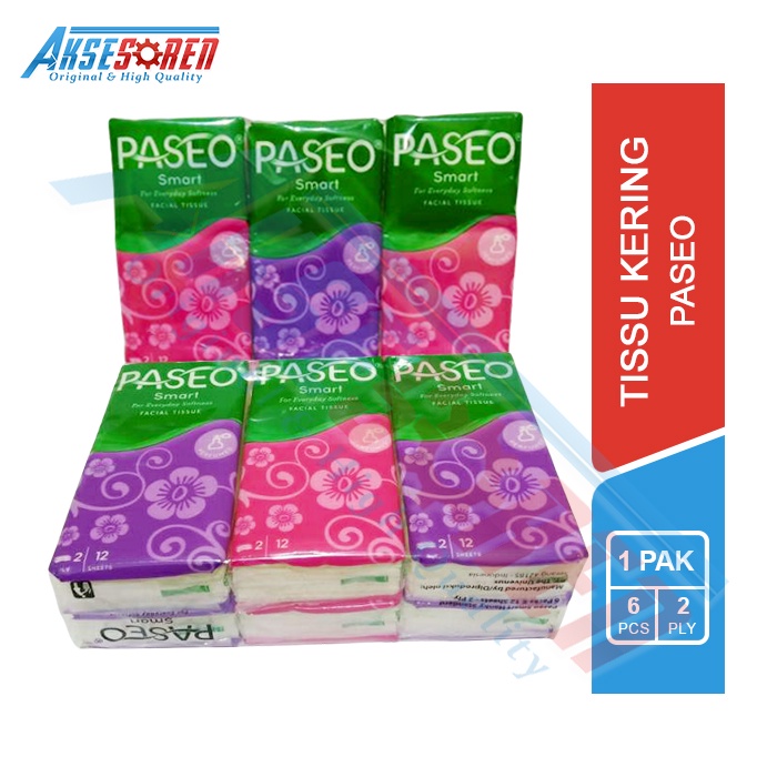 Jual Tissu Kering Paseo Kecil [1 Pak/6 Bungkus] / Tisue Pocket Paseo 2 ...