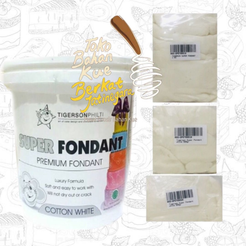 Jual SUPER FONDANT WHITE 1 KG ( REPACK) / ICING TIGERSON COTTON WHITE ...
