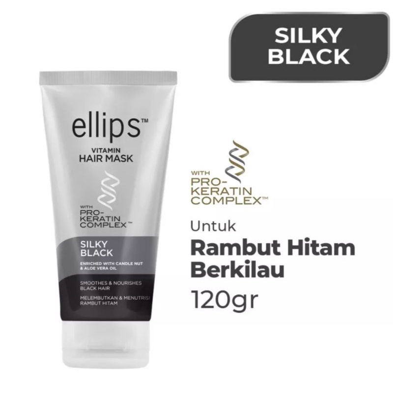 Jual Ellips Vitamin Hair Mask Pro Keratin Complex Silky Black [120gr ...