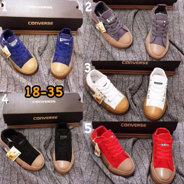 Jual Converse anak sol gum pendek tali. Sepatu sneakers kado anak ...
