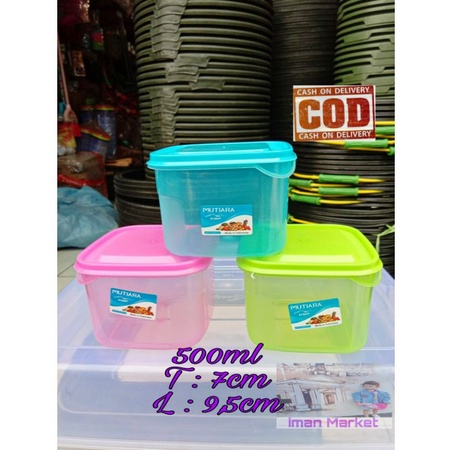 Jual Toples kotak 500ml / toples kecil sealware / tempat bumbu / toples ...