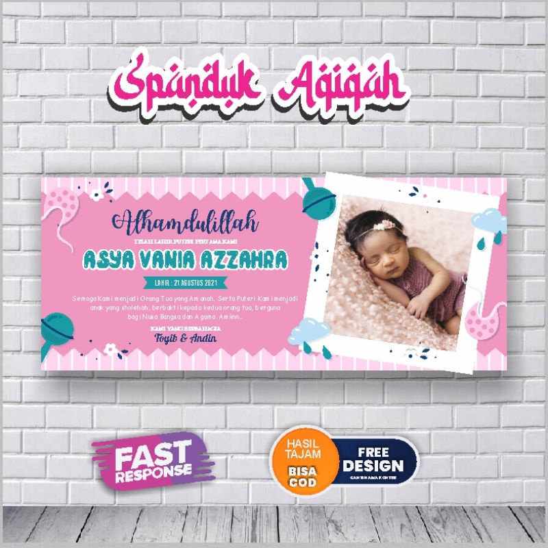 Jual Baner spanduk aqiqoh anak custom murah / spanduk ucapan nikahan ...