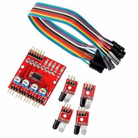 Jual Modul Sensor Robot Line Follower Tracer 4 Channel Infrared Robot ...