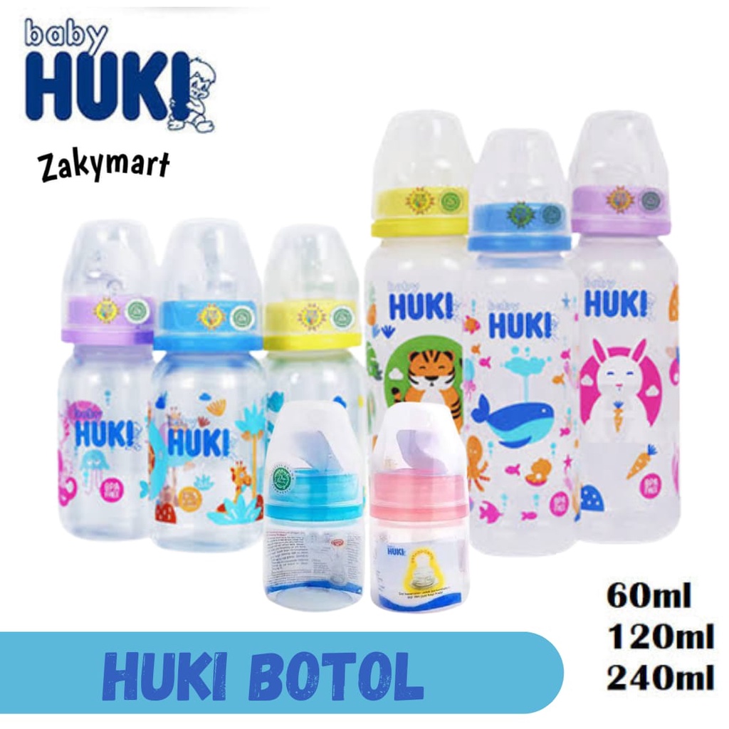 Jual Huki Baby Botol Susu 60ml 120ml 240ml Dot Nipple Silicone Dot ...