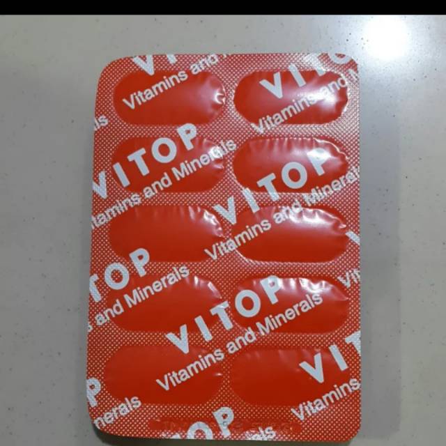 Jual 1 strip 10 kapsul VITOP vitamin+doping ayam tarung ori thailand ...