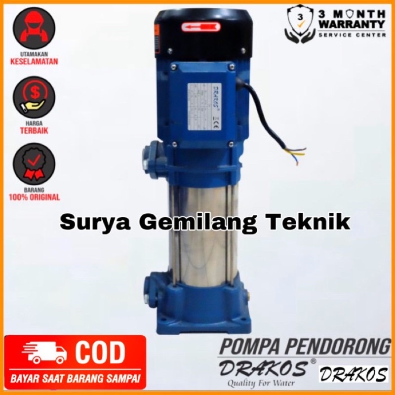 Jual Pompa Air Booster Vertikal RO CNP DVPM 4-4 1,5HP 1,1Kw 1Phase ...