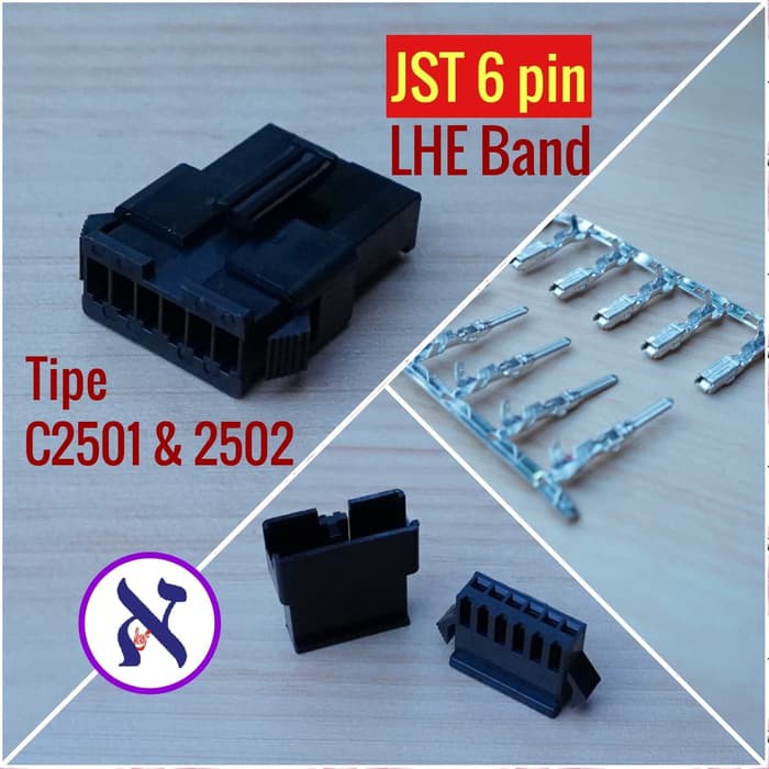 Jual 5Pasang Socket konektor jst 6 Pin baterai Black housing kabel LHE C2501 C2502 | Shopee ...
