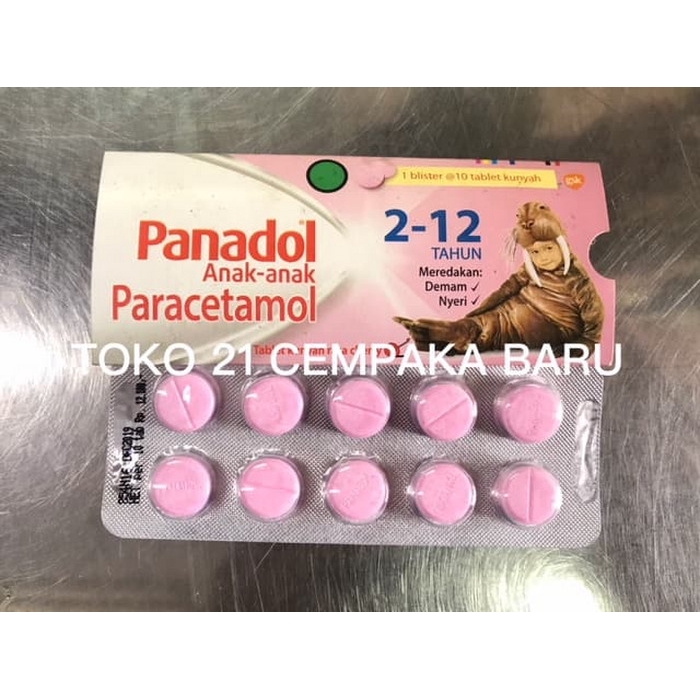 Jual PANADOL ANAK PARACETAMOL 1 STRIP isi 10 Tablet | Cherry Demam ...