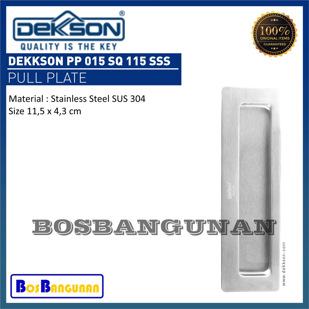 Jual Handle Pintu Geser DEKKSON PP 015 SQ 115 mm SSS / Pull Plate ...