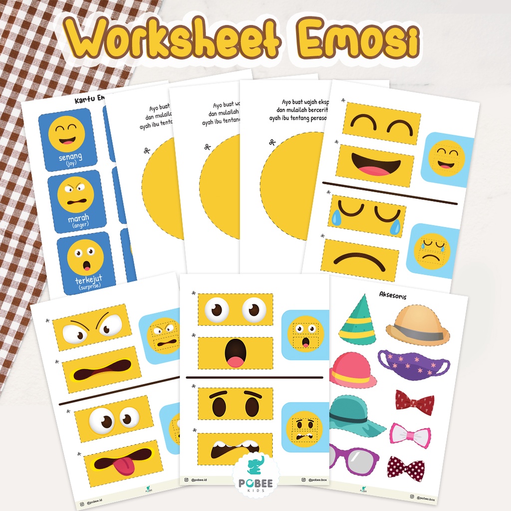 Jual Gunting Tempel Emosi| Worksheet Activity Emotion | Lembar Kerja ...