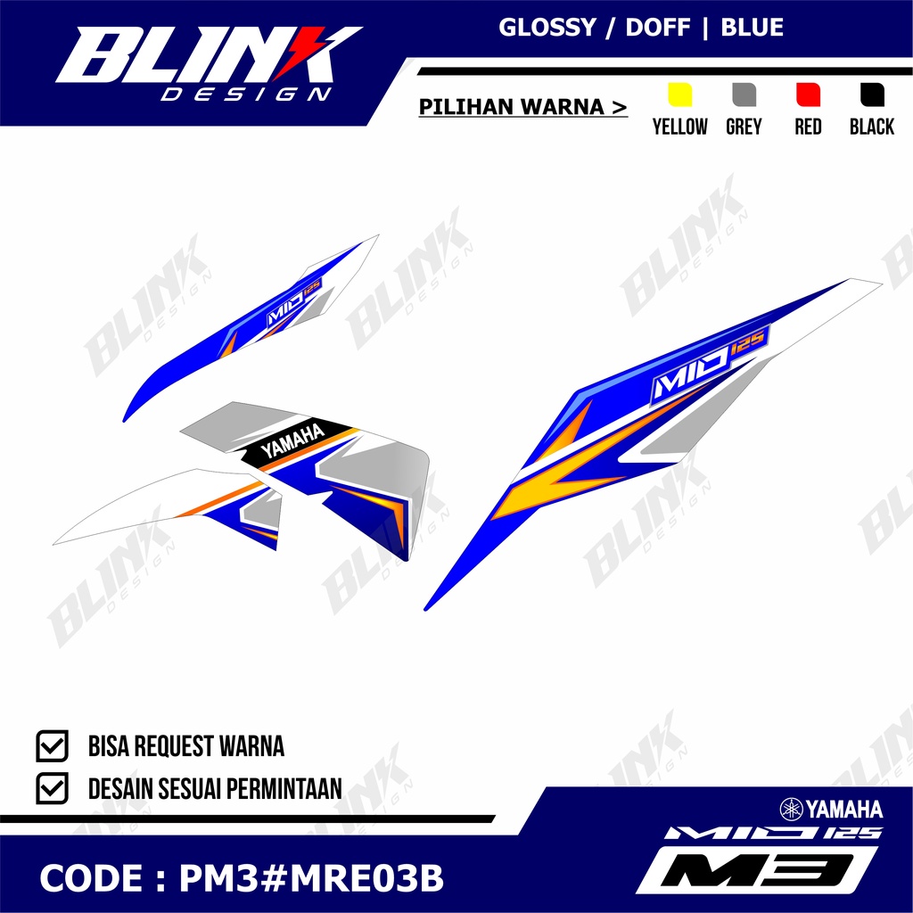 Jual Sticker Striping Yamaha Mio M3-Stiker Striping Body Mio M3 Variasi MRE 003 (COD) | Shopee ...