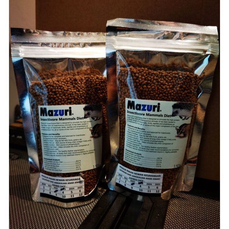 Jual Mazuri Insectivore Mammals Diet 150 Gr Makanan Sugar Glider Landak ...
