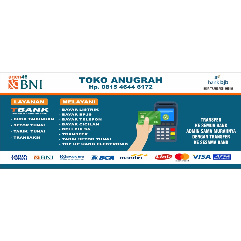 Jual BANNER AGEN BNI (CUSTOM NAMA AGEN TULIS DI CHAT/CATATAN ORDER ...