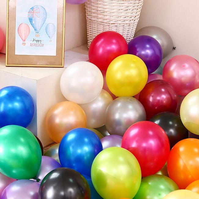 Jual BALON LATEX METALIK (1PACK=100PC) BALON PESTA ULANG TAHUN BALON ...