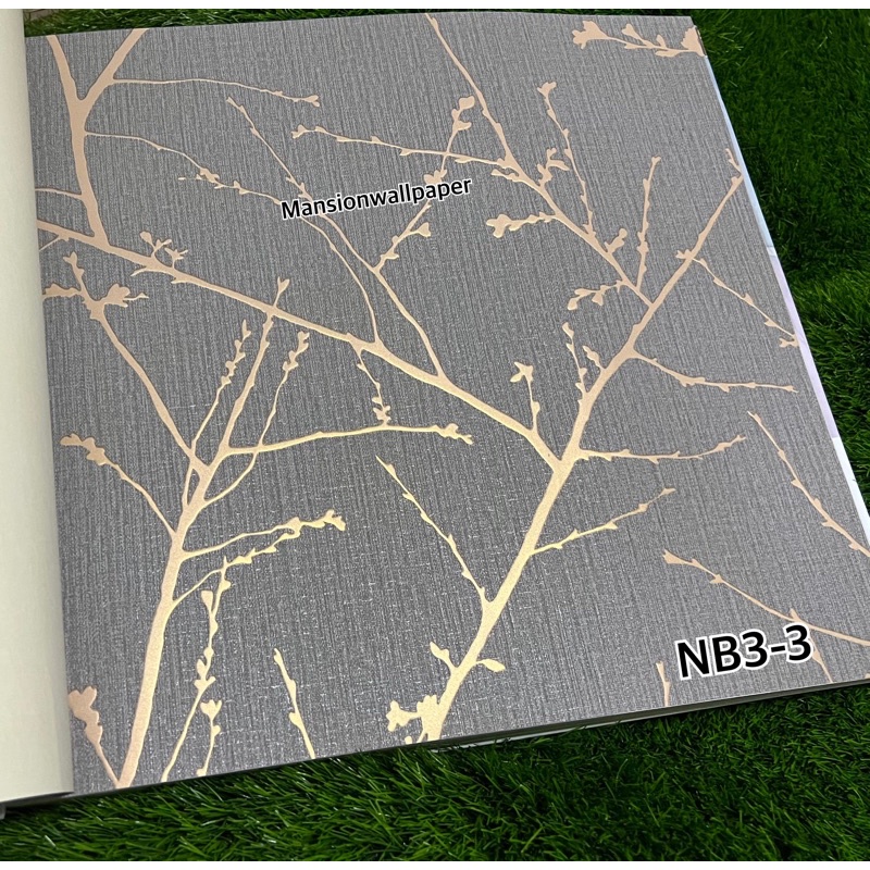 Jual Wallpaper Dinding Ranting Dahan Kayu Pohon Metalik Floral Putih ...