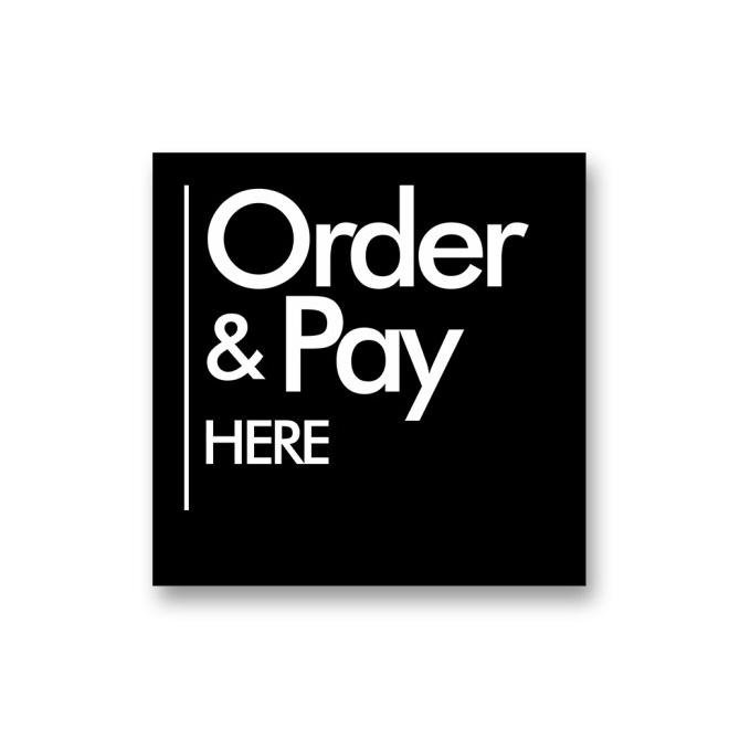 Jual sign system order and pay here - desk sign - order and pay here ...