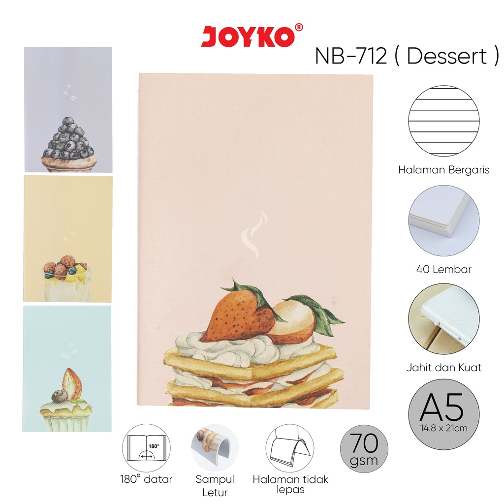 Jual Buku Tulis Catatan Bergaris Ruled Notebook Joyko NB-712 A5 ...