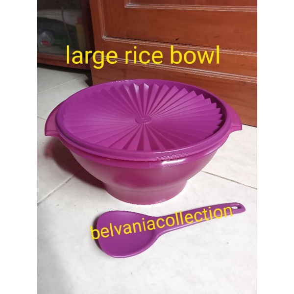Jual Wadah nasi large rice bowl 3.5 liter tupperware + spoon | Shopee ...
