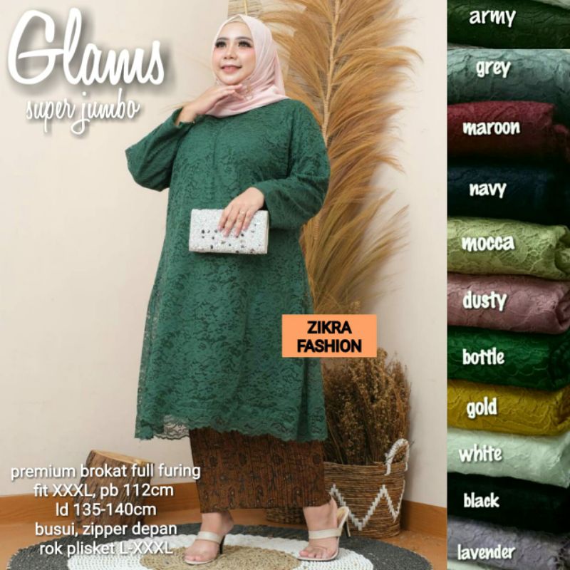 Jual ×Real pict× Glams tunik kebaya brokat super jumbo LD 140 / Glams ...
