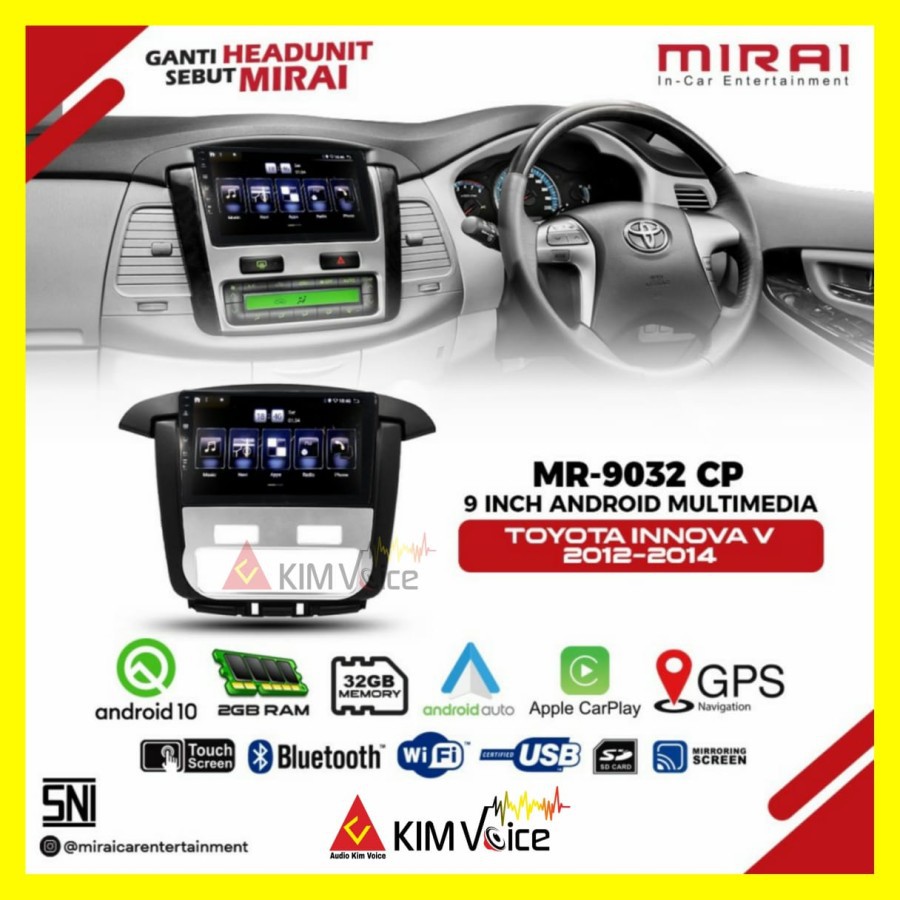Jual Head Unit Android MIRAI 9 inch OEM Toyota Innova type V 2012-2015 soket pnp | Shopee Indonesia