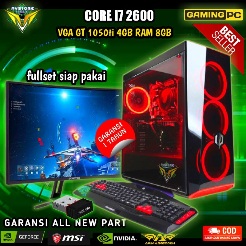 Jual CPU GAming desain core i7 fullset monitor 19inch ram 8gb siap ...